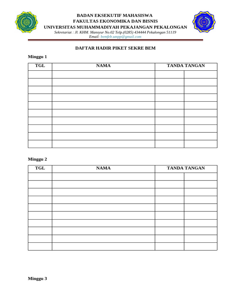Absen Piket | PDF