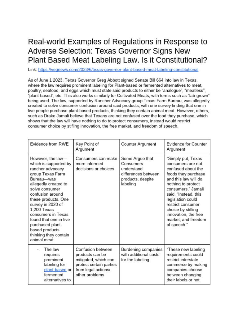 Real-World Examples of Regulations in Response To Adverse Selection ...