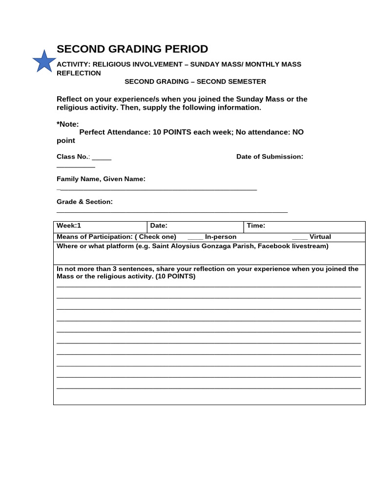 RVE 11B RELIGIOUS INVOLVEMENT Second Sem Second Grading 2022-1 | PDF ...