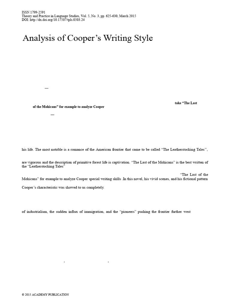 American Romanticism in the Last of the Mohicans | PDF | The Last Of ...