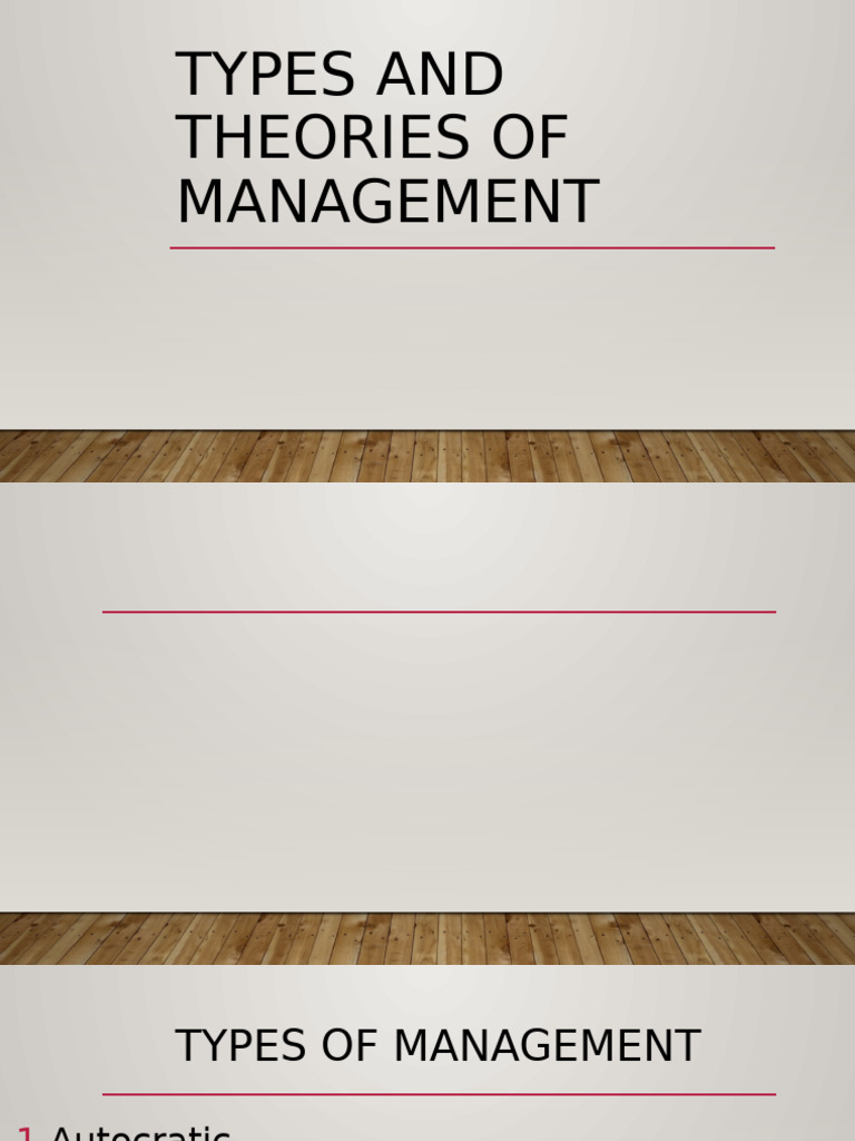Management Types and Theories Explained | PDF | Organizational Behavior ...