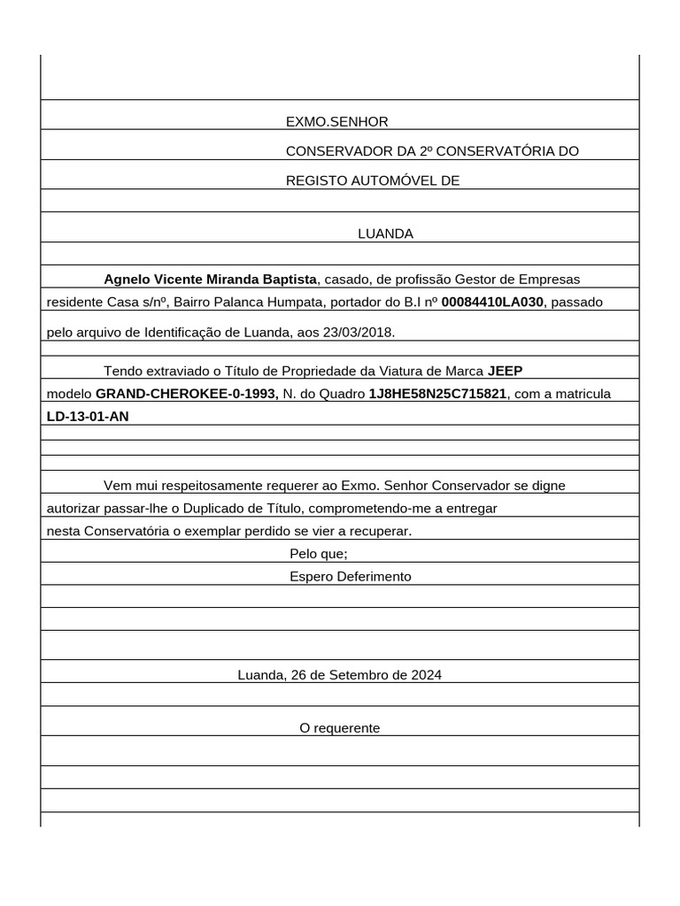 Título De Registo Pdf