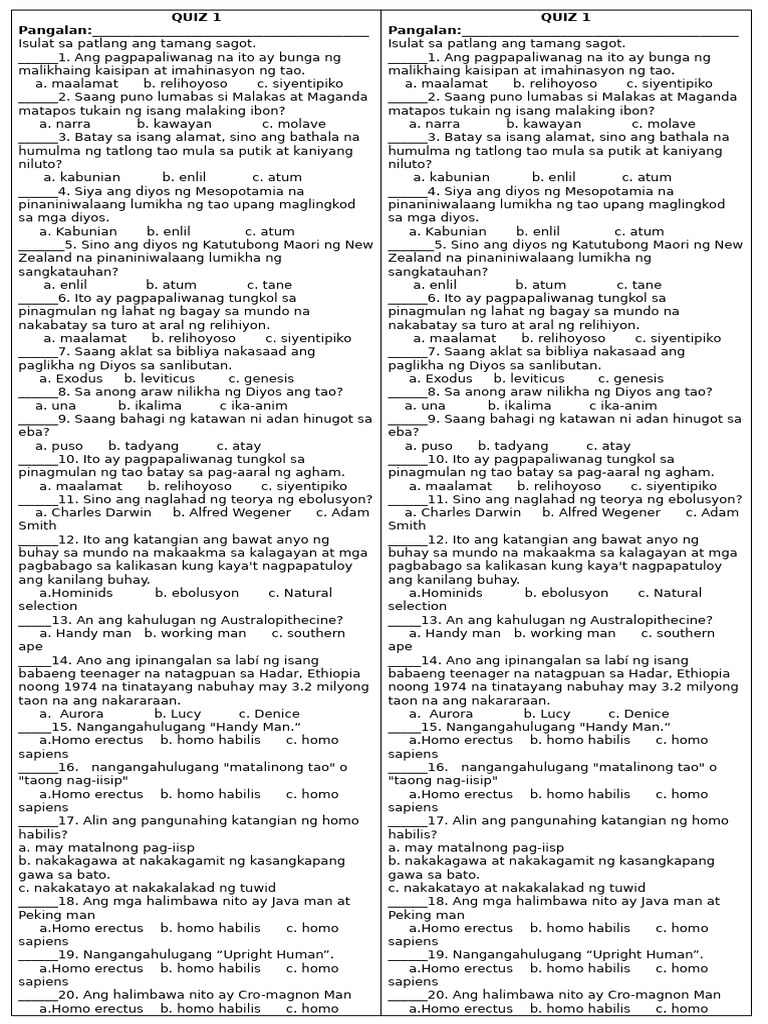 Quiz 1 Ap 8 1ST | PDF