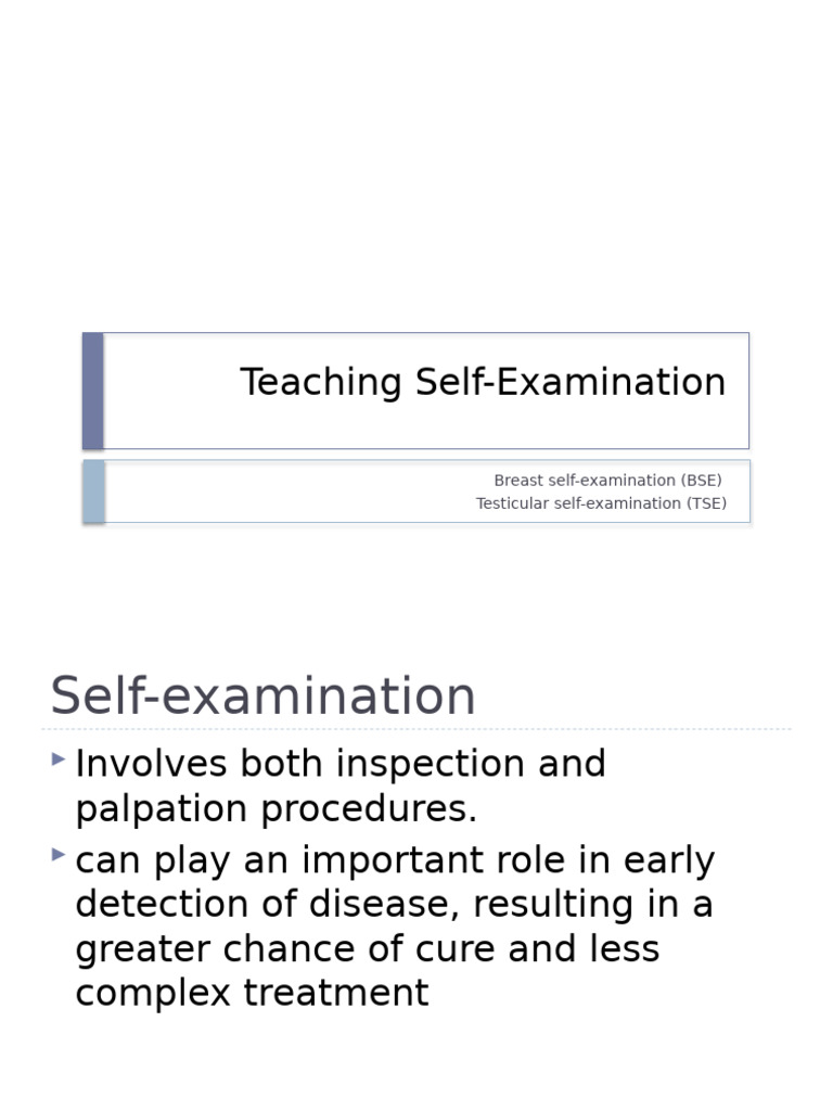 Teaching Self Examination | PDF | Breast Cancer | Testicle