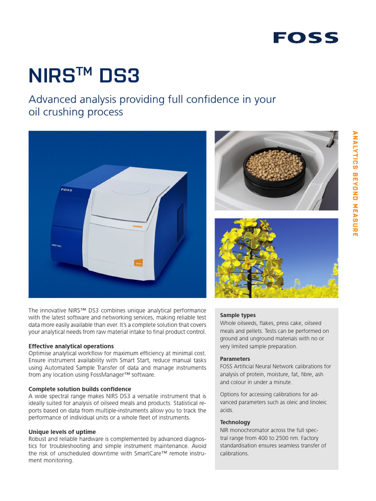 NIRS DS3 Oil One Pager GB | PDF | Electromagnetic Radiation | Optics
