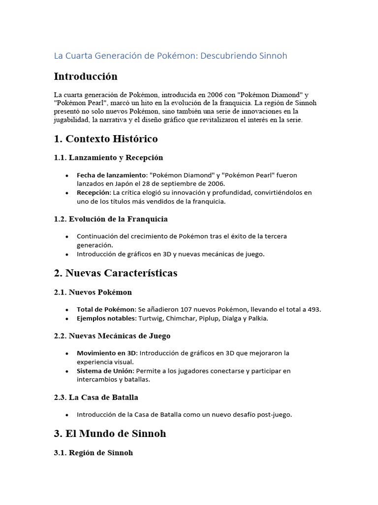 Historia 4gen Pokemon | PDF | Videojuegos