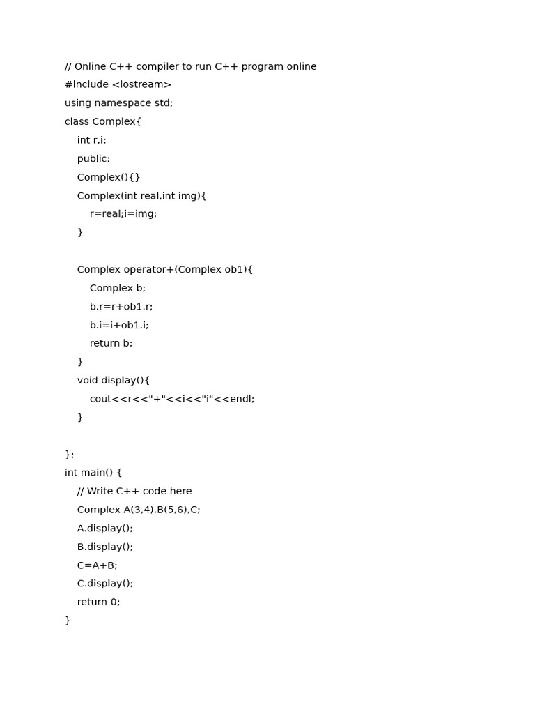 Operator Overloading Using Binary Operator | PDF | Computers Operator Overloading Using Binary Operator | PDF | Computers