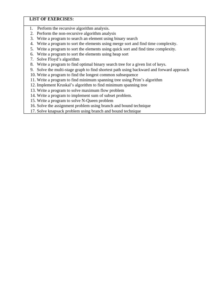 DAA Lab Manual | PDF | Algorithms | Time Complexity