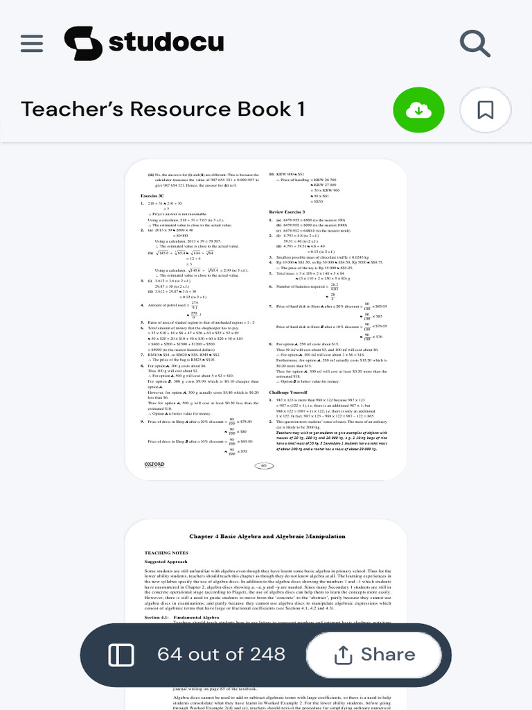 Teacher’s Resource Book 1 - New Syllabus Mathematics 7th Edition 1 ...