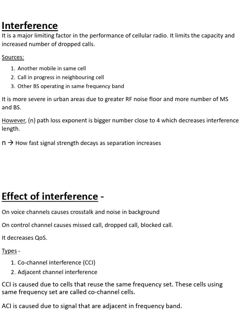 Understanding Cellular Interference Types | PDF | Radio ...