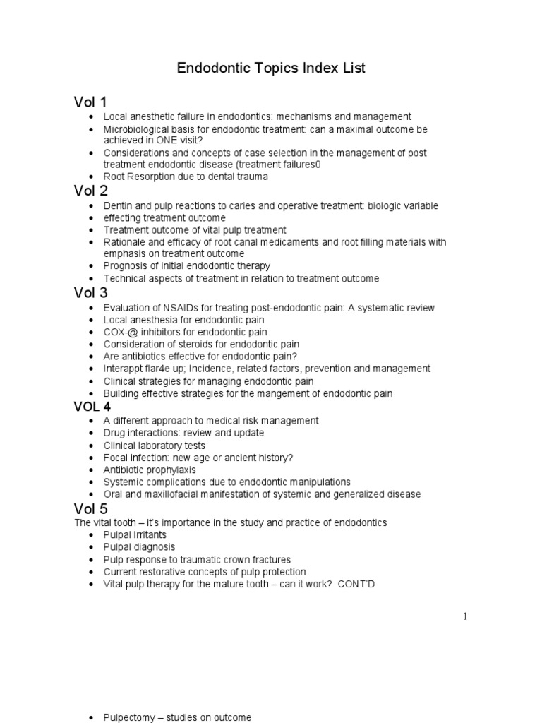 Tic Topics Index List | Download Free PDF | Dentistry | Infection