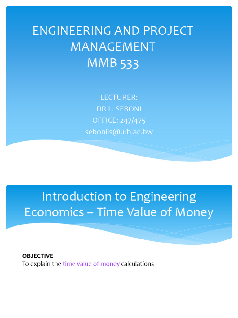 Lecture 5_Introduction to Engineering Economics | PDF | Time Value Of ... Lecture 5_Introduction to Engineering Economics | PDF | Time Value Of ...