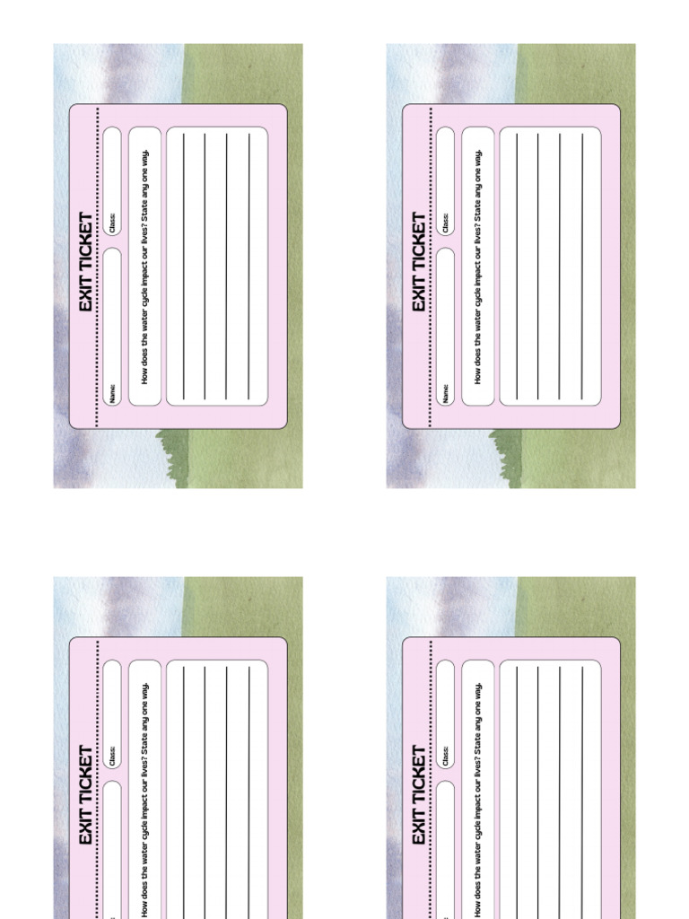 Exit Tickets | PDF