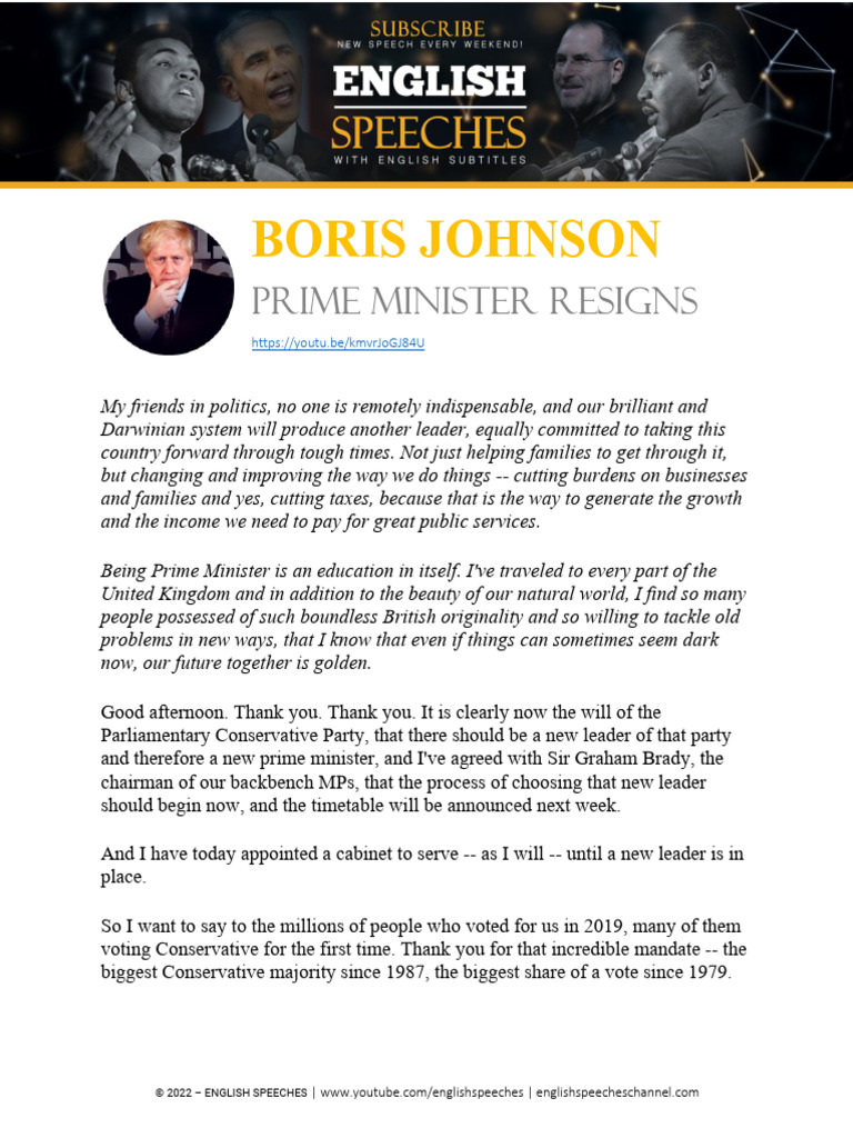 PDF Transcript - Boris Johnson | PDF | Conservative Party (Uk) | Politics Of The United Kingdom