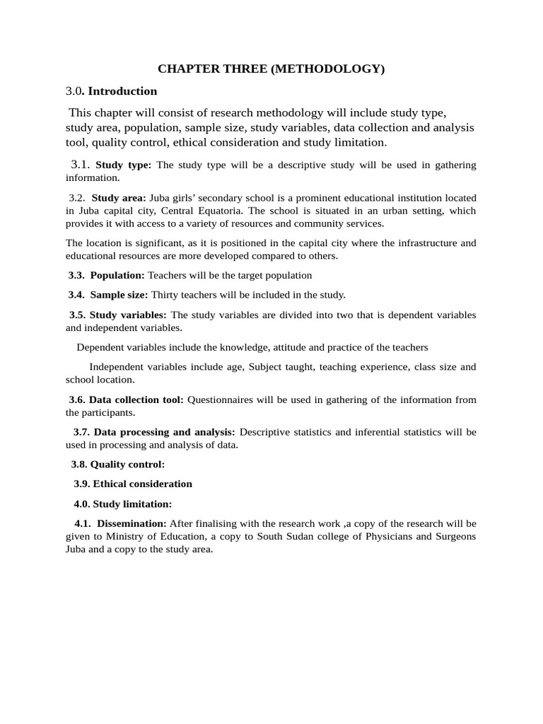 Chapter Three ( Methodology) | PDF