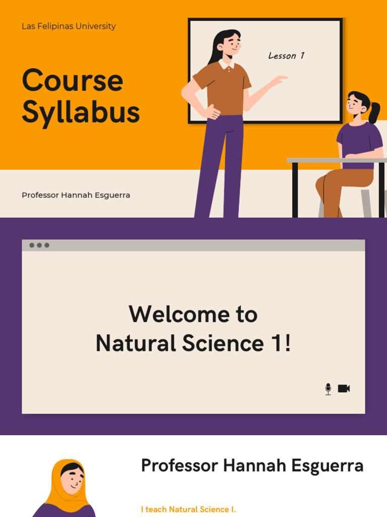 Class Syllabus Education Presentation in Orange and Violet Illustrative ...