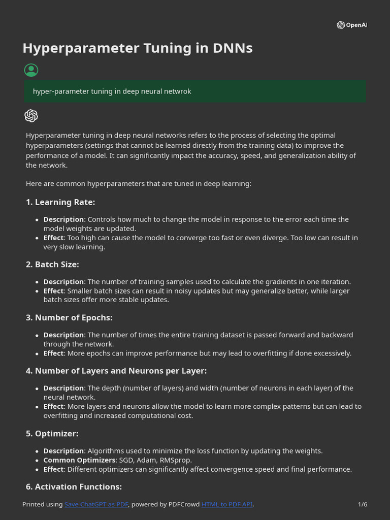 Hyperparameter Tuning in DNNs | PDF | Artificial Neural Network | Deep Learning