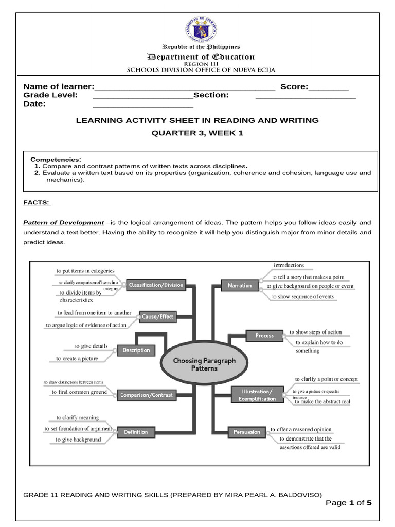 LAS-Reading-Writing-Q3-W1-BALDOVISO-NBA-Content- | PDF | Word | Nightmare