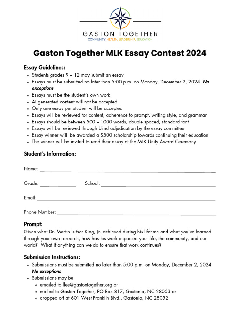 2024 MLK Essay Contest | PDF