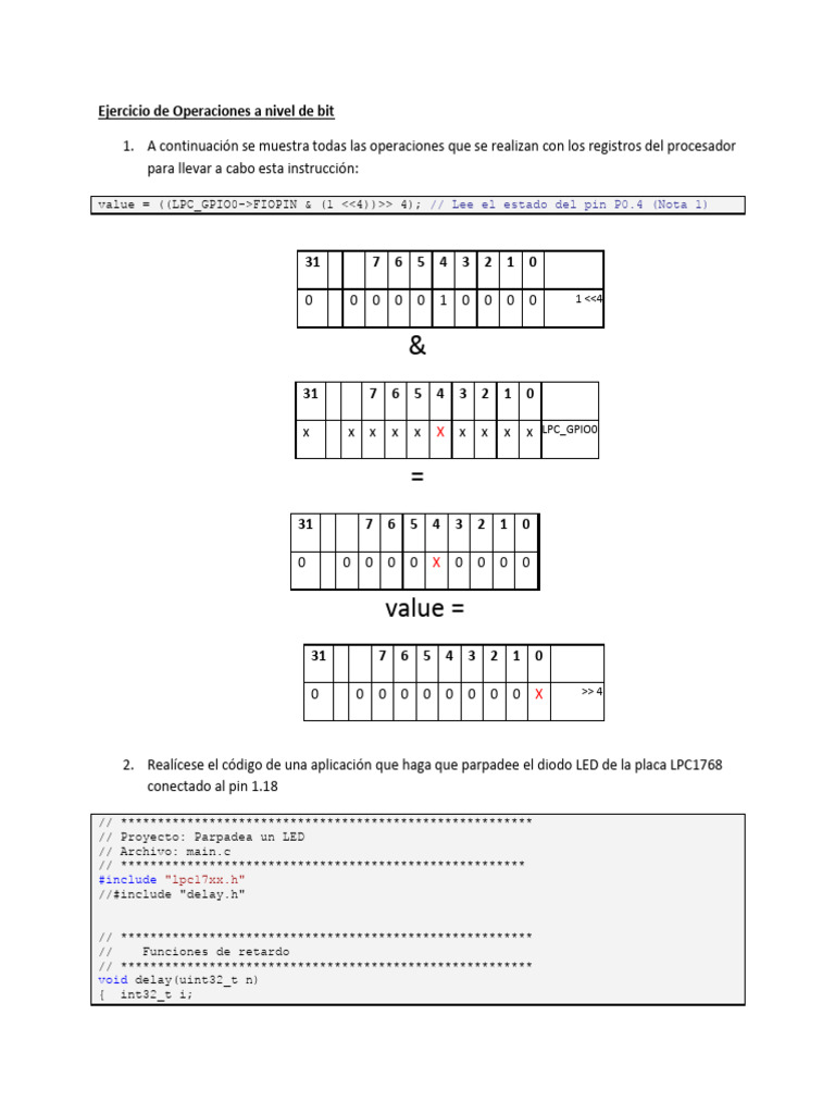 05 Ejercicio Operaciones Bits | PDF | Poco | Datos de computadora