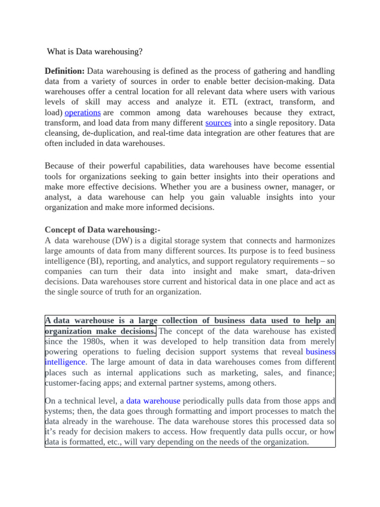 DA&DM 3rd Unit-Notes | PDF | Data Warehouse | Business Intelligence DA&DM 3rd Unit-Notes | PDF | Data Warehouse | Business Intelligence