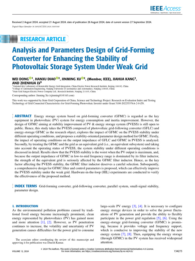 Analysis and Parameters Design of Grid-Forming Converter For Enhancing The Stability of ...