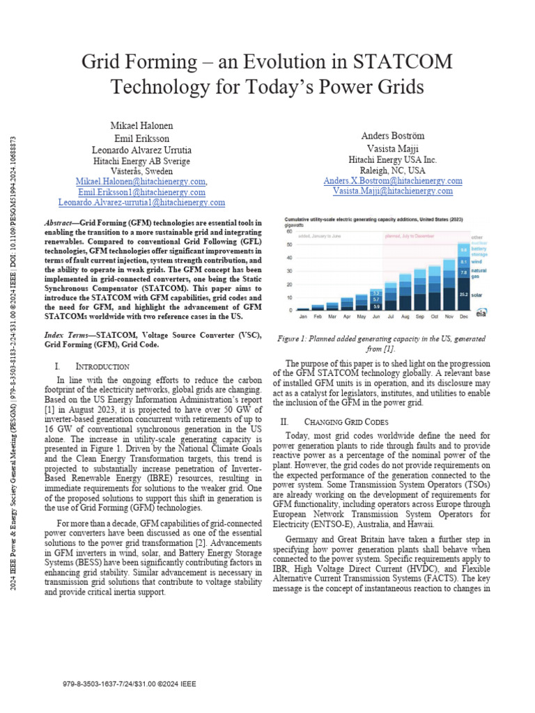 Grid Forming An Evolution in STATCOM Technology For Todays Power Grids ...