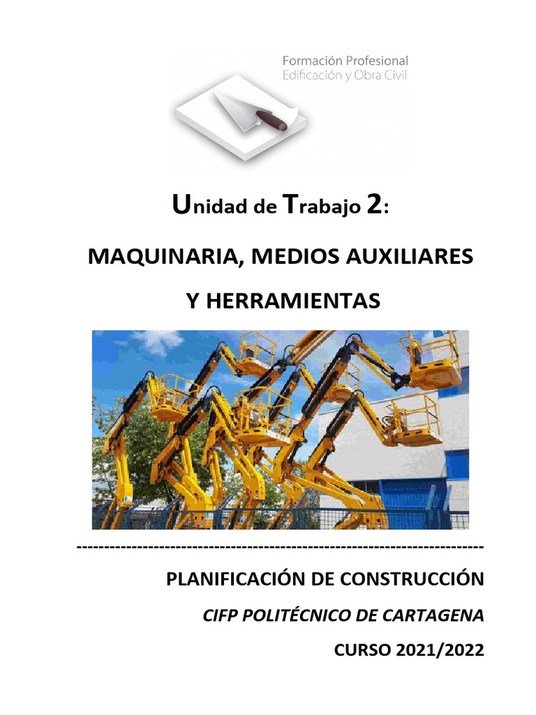 Ut02 Maquin Med Aux Herram | PDF | Máquina elevadora | Andamio
