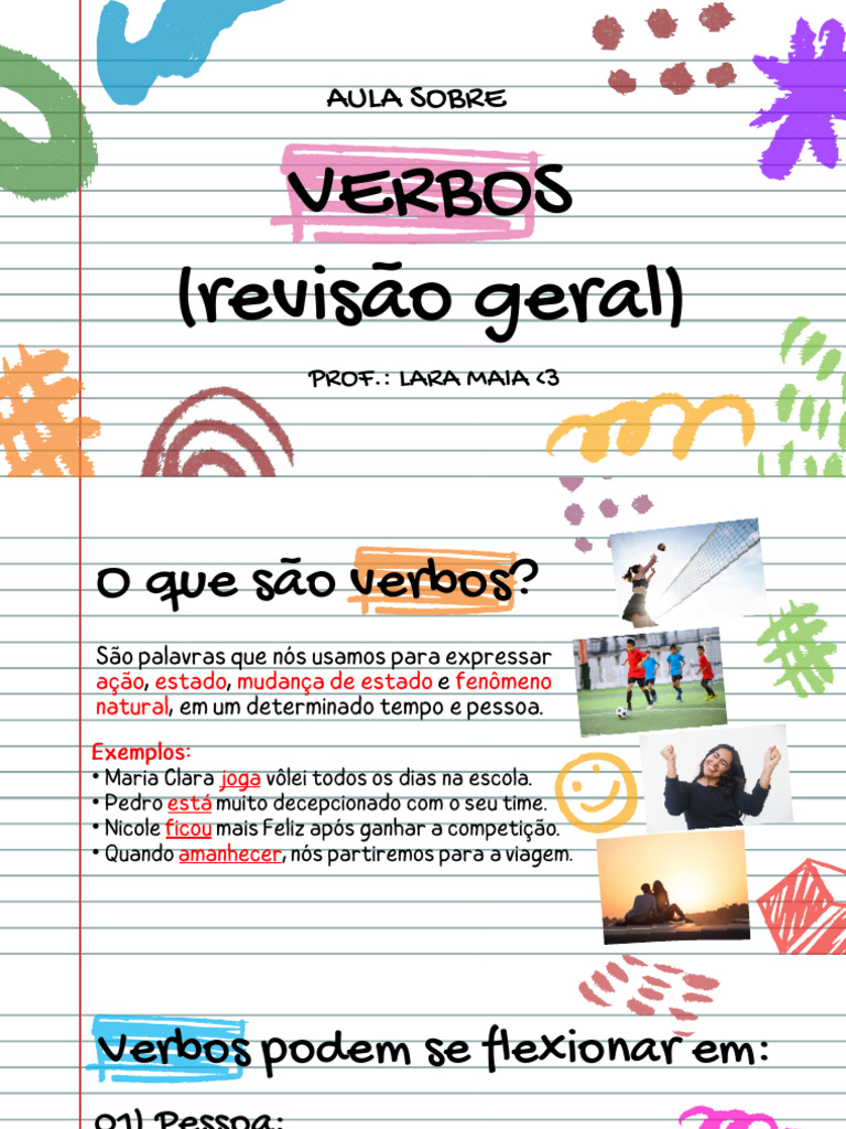 Revisão Geral Sobre Verbos Lara Maia Pdf Pdf Artes Linguísticas E