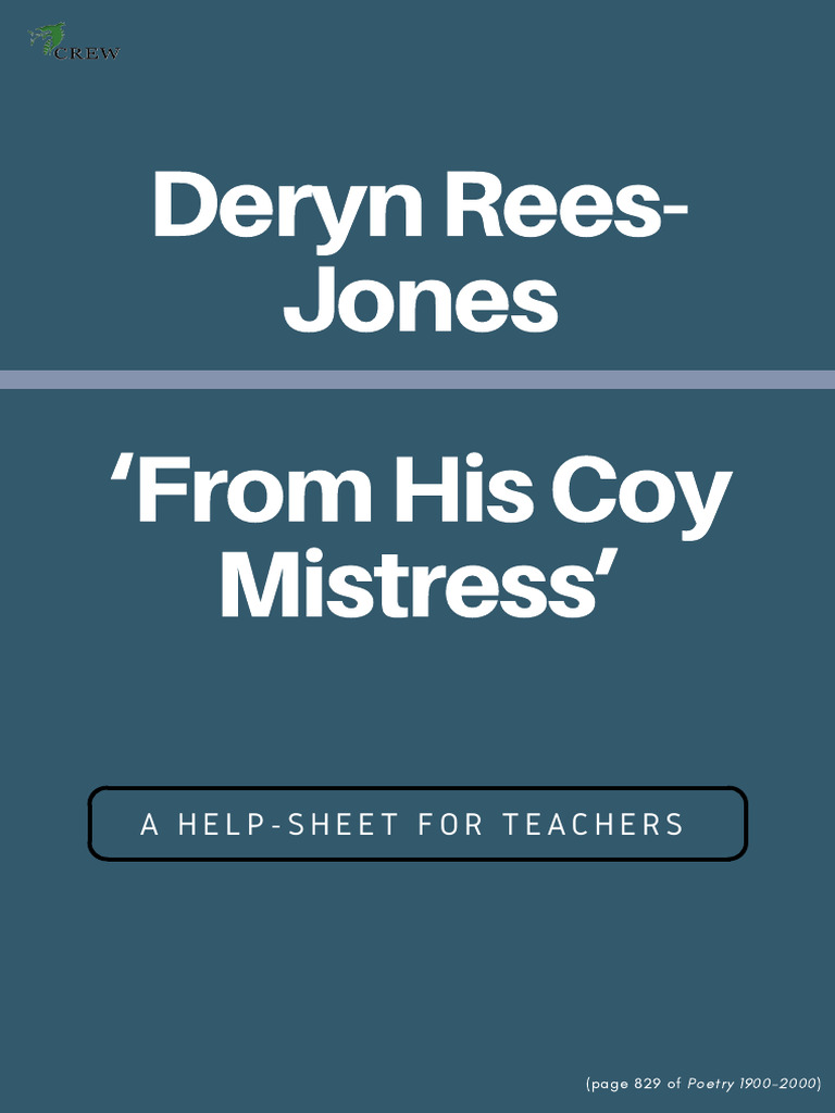 Deryn Rees Jones 'From His Coy Mistress' | PDF | Poetry | René Descartes