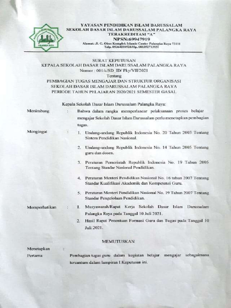 Sk Beban Mengajar | PDF