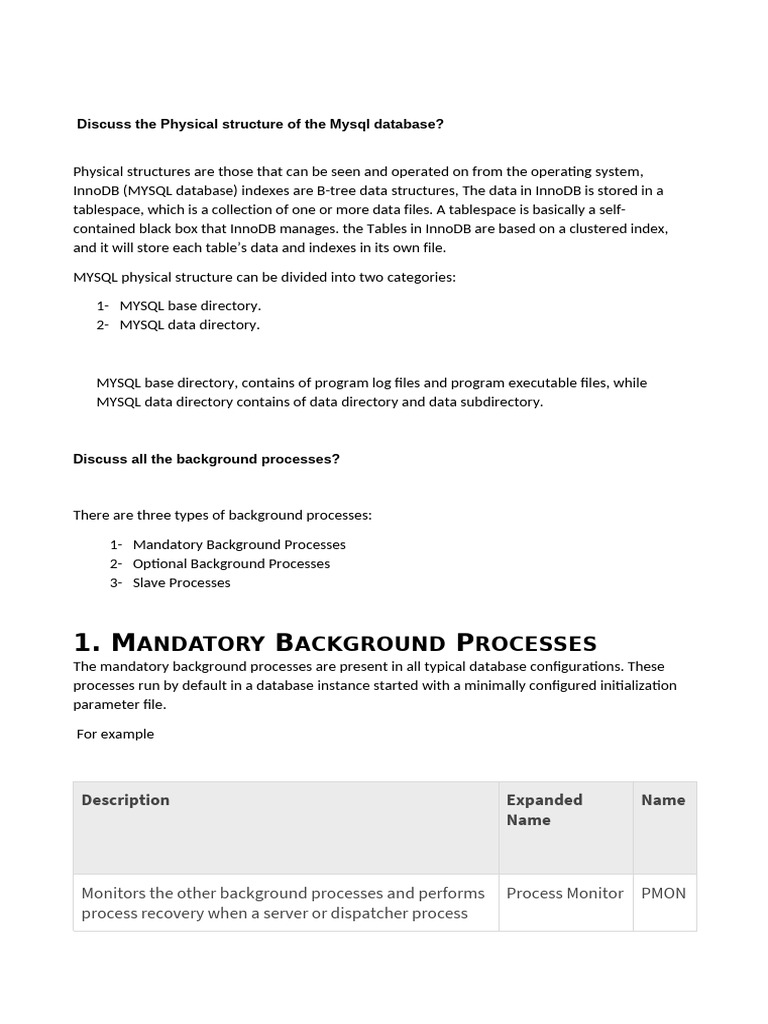 MySQL Database Physical Structure Explained | PDF | Databases | Database Index