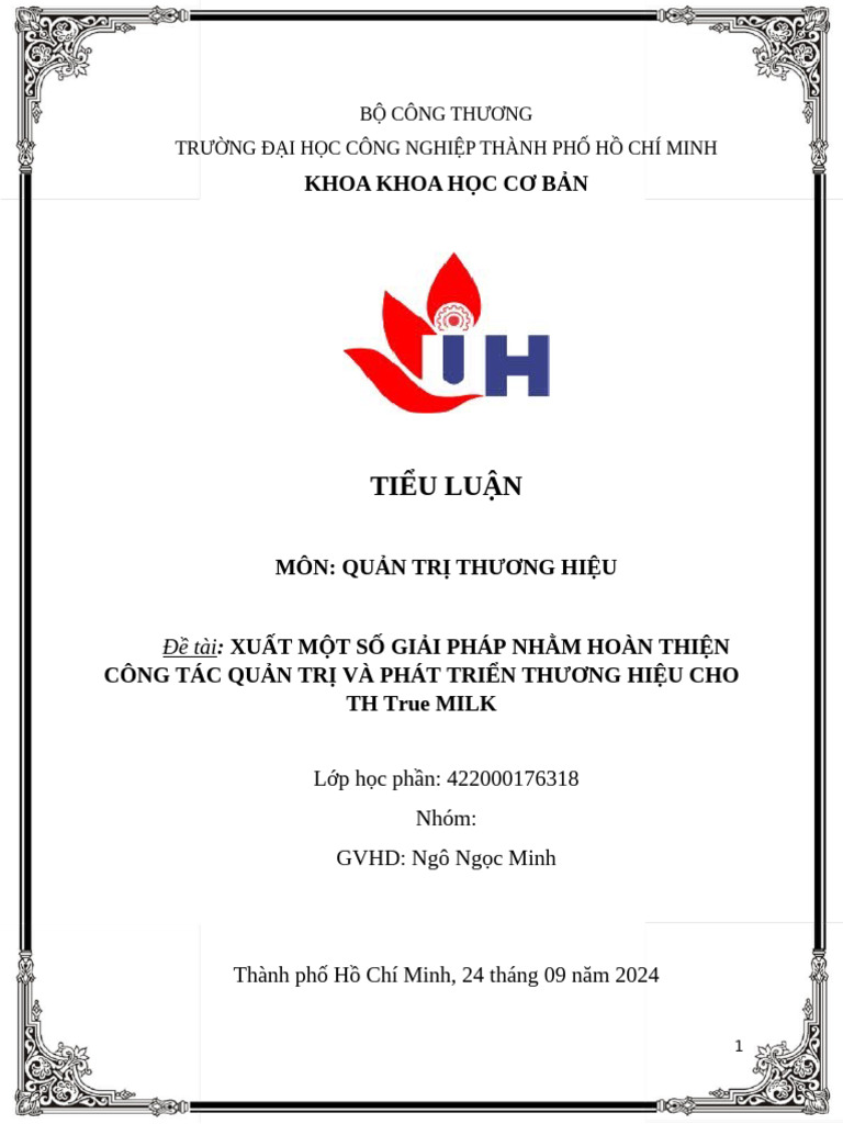 QTTH - Nhóm 7 - TH True Milk | PDF