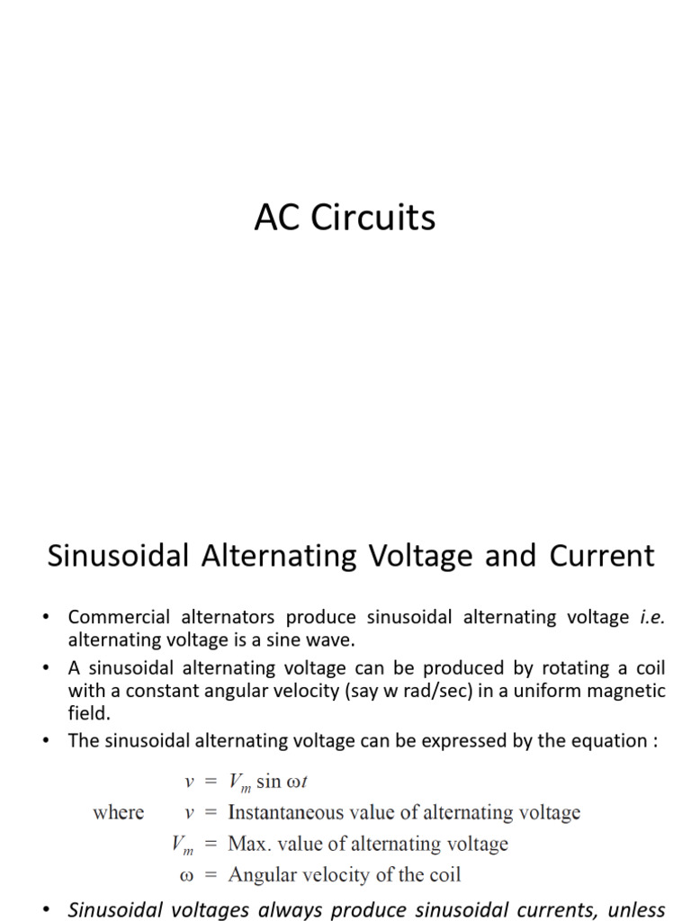 AC Circuits | PDF | Inductor | Ac Power