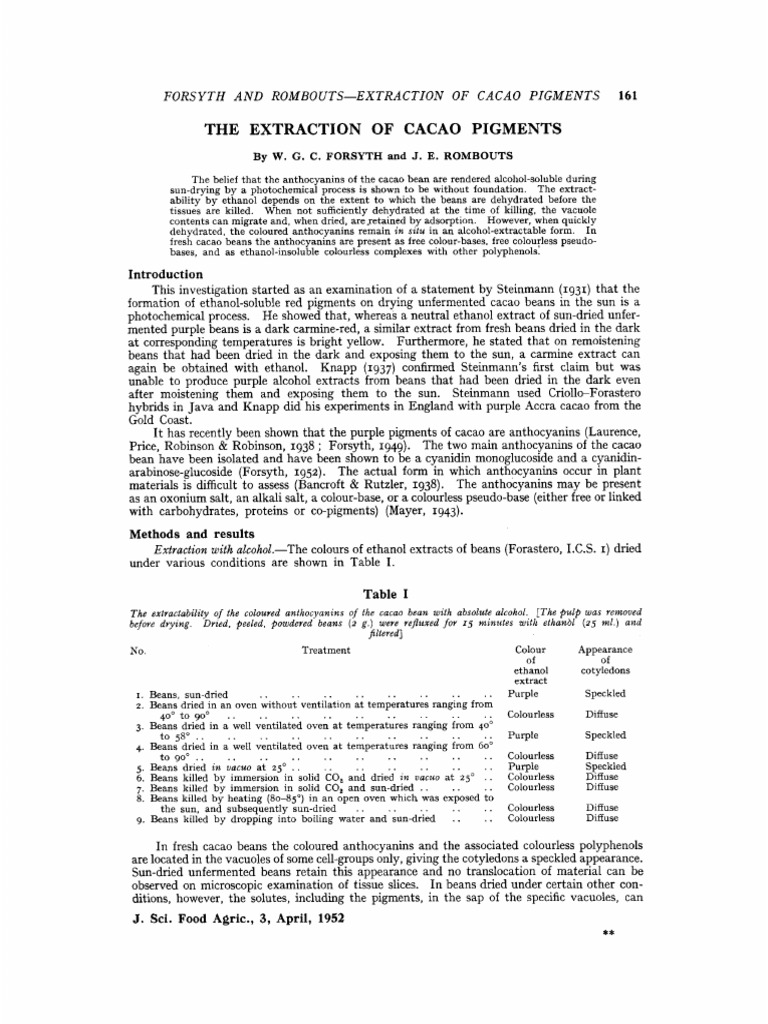 Cacao Pigment Extraction Methods | PDF | Ethanol | Soil