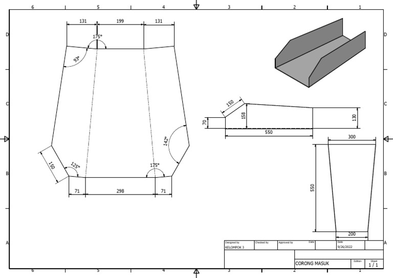 Corong Masuk Kelompok 3 Design Sheet | PDF