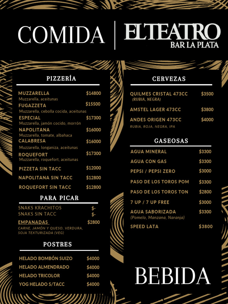 Menu Teatro | PDF | Bebida