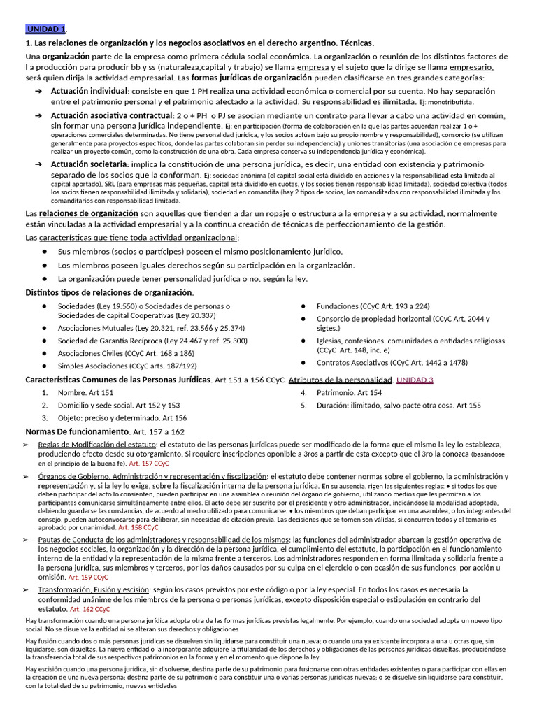 Unidad 1 - Intro Derecho Soc | PDF | Sociedad de responsabilidad limitada | Bienes (Ley)