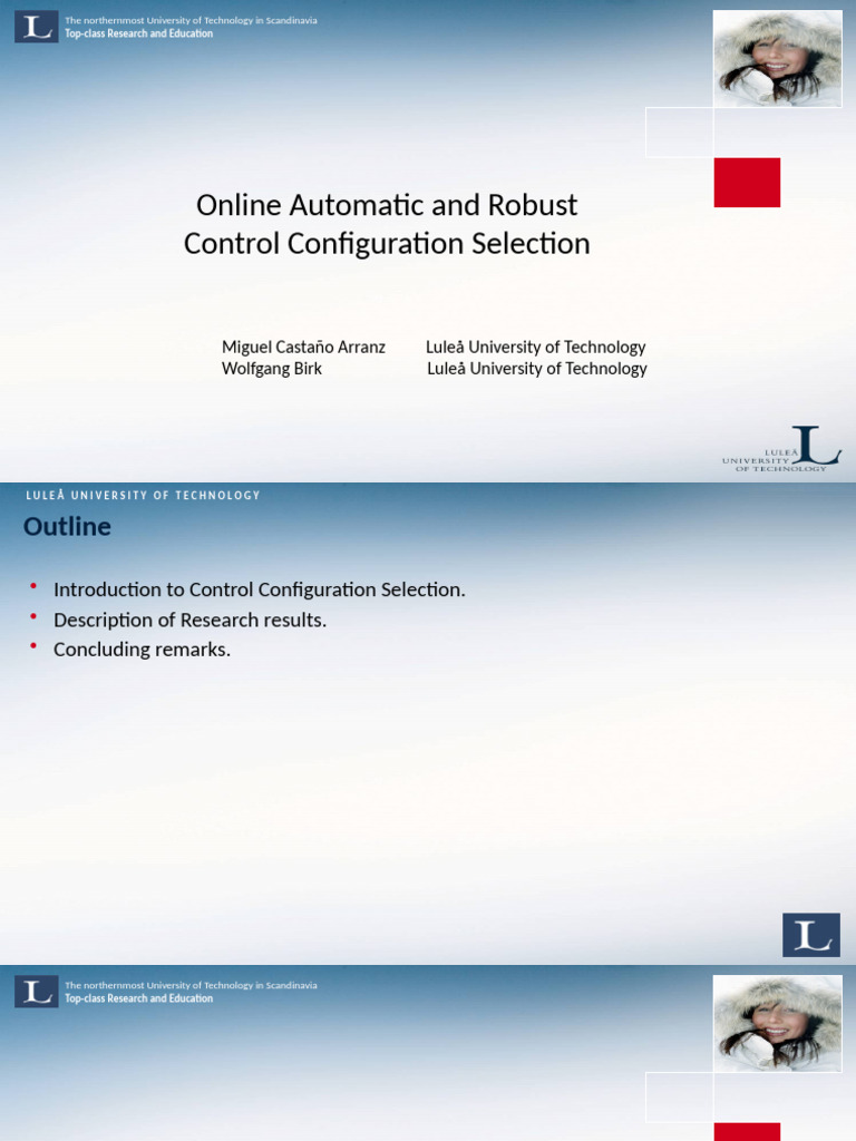 Online Automatic and Robust Control Configuration Selection | PDF | Control Theory | Algorithms