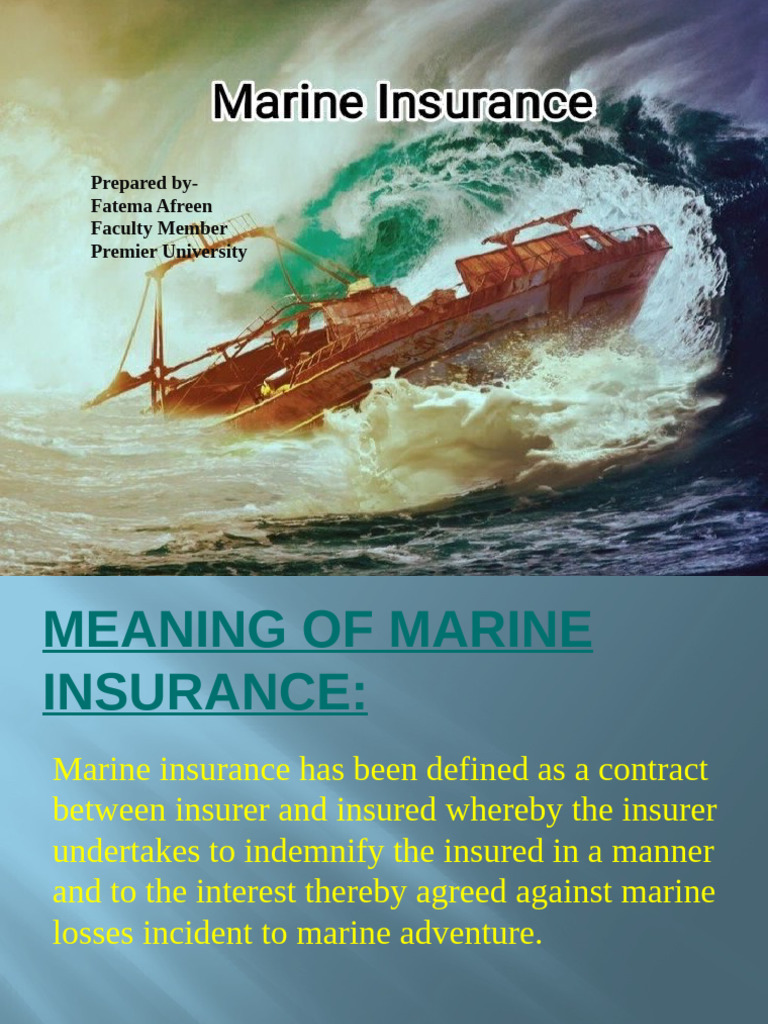 Marine Insurance | PDF
