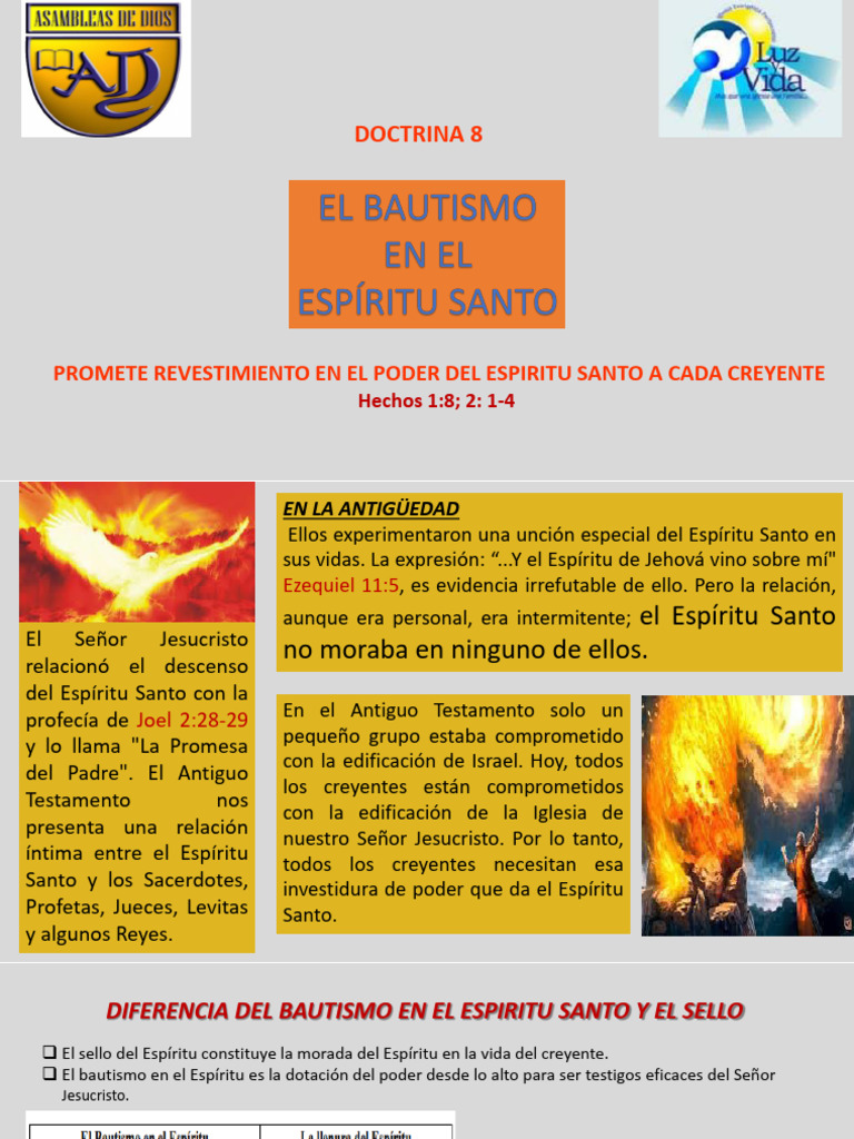 doctrina 8 El bautismo en El Espiritu Santo | PDF | espíritu Santo | Bautismo Con El Espiritu Santo