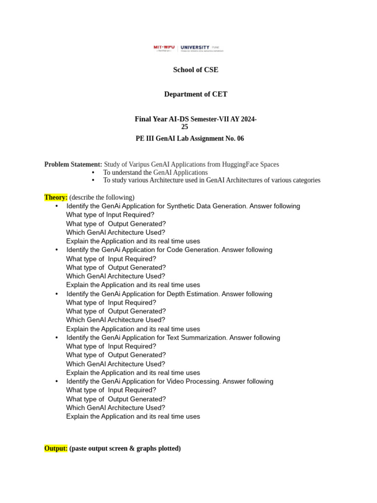 GenAI Lab Assignment - 06 | PDF | Art