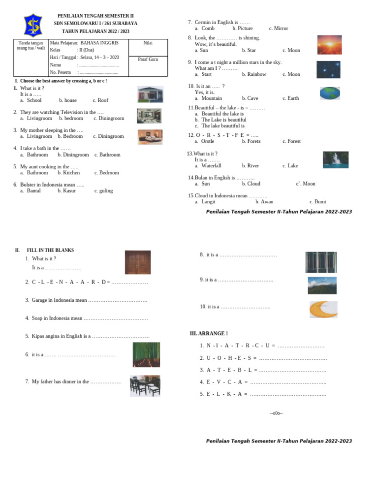 PTS Kls 2 Bahasa Inggris | PDF