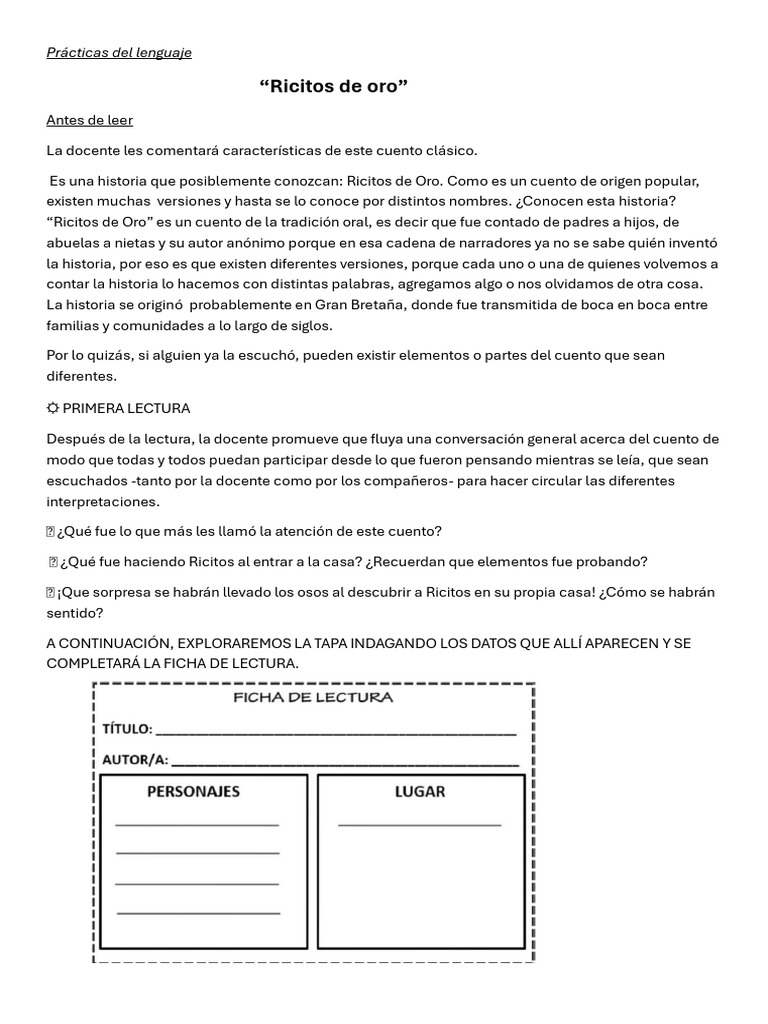 Ricitos de Oro - 105735 | PDF