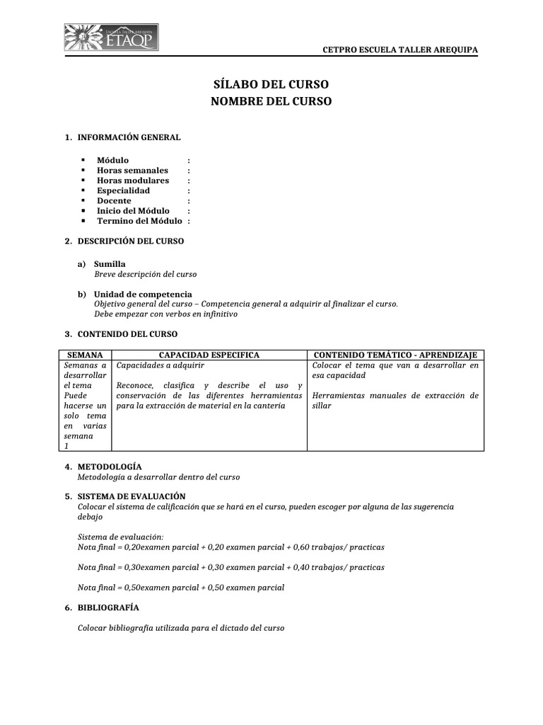 3 Modelo Silabo | PDF
