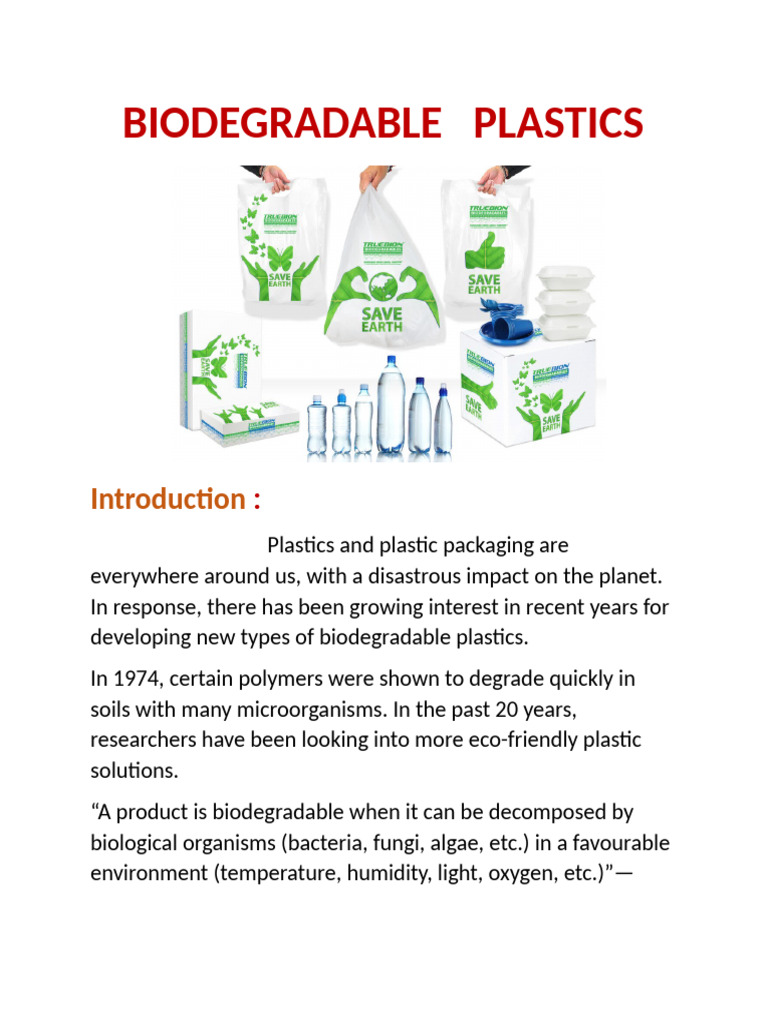 biodegradable waste | PDF | Biodegradation | Plastic