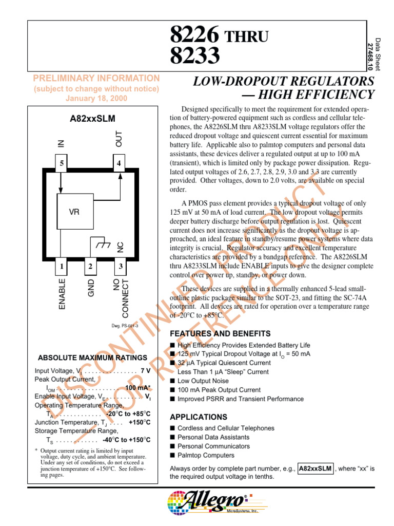 A8226-Datasheet | PDF | Physical Quantities | Manufactured Goods