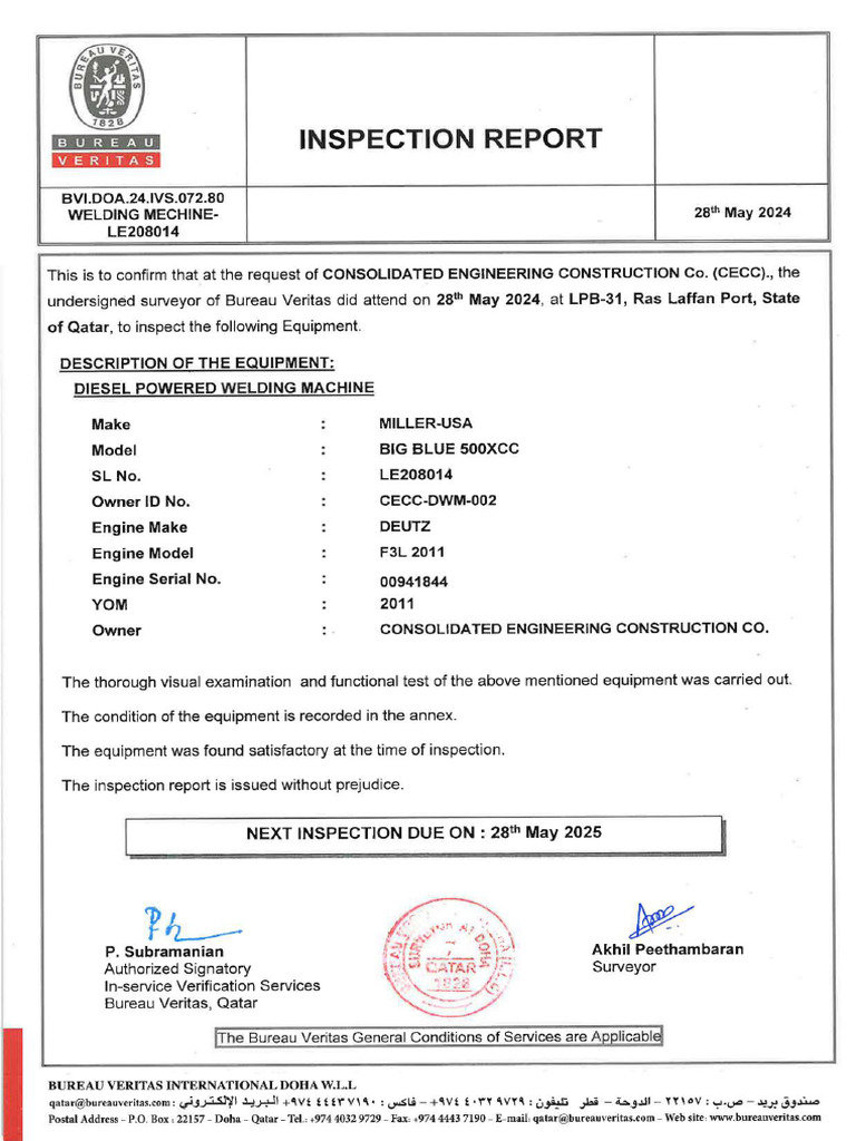 DIESEL Welding Machine Calibration Certificate_compressed | PDF
