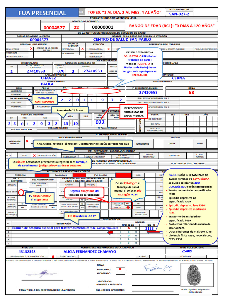 Modelo de Fua 022 | PDF | Enfermedades y trastornos humanos | Psicología anormal