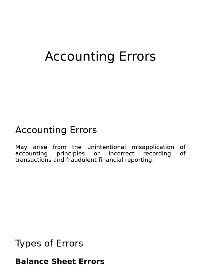 05 Accounting Errors | PDF | Balance Sheet | Income Statement